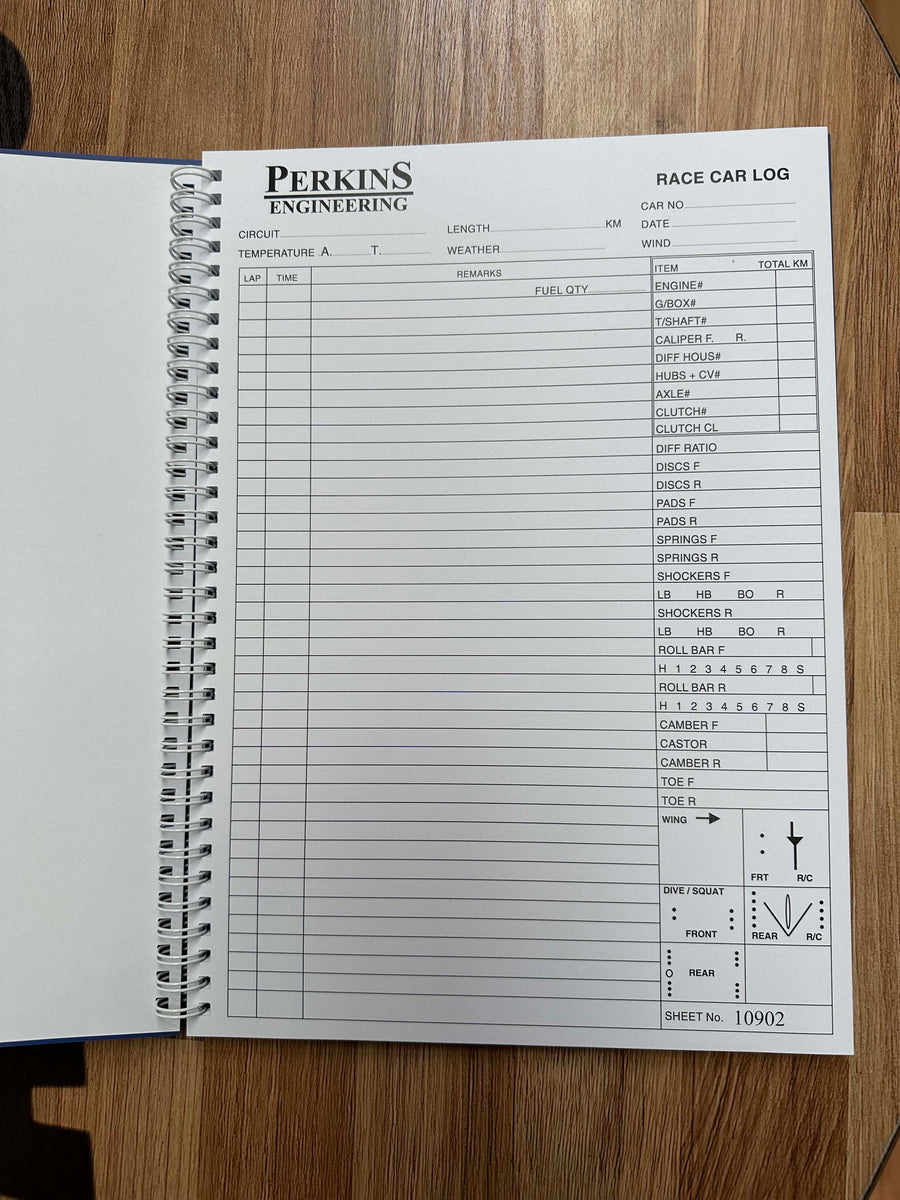 NEW PE "Blue Book" Race Car Log Books – Perkins Motorsport