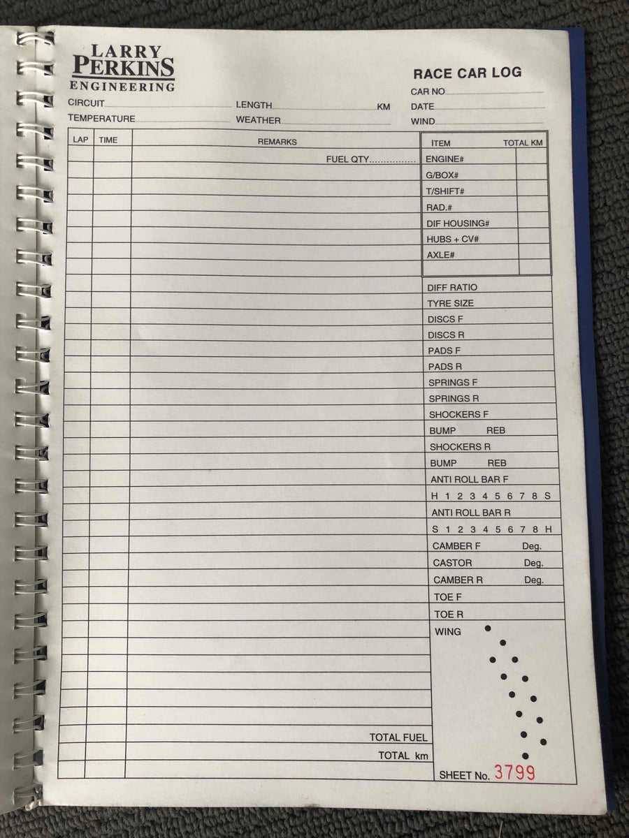 PE Blue Log Book PE035 – Perkins Motorsport